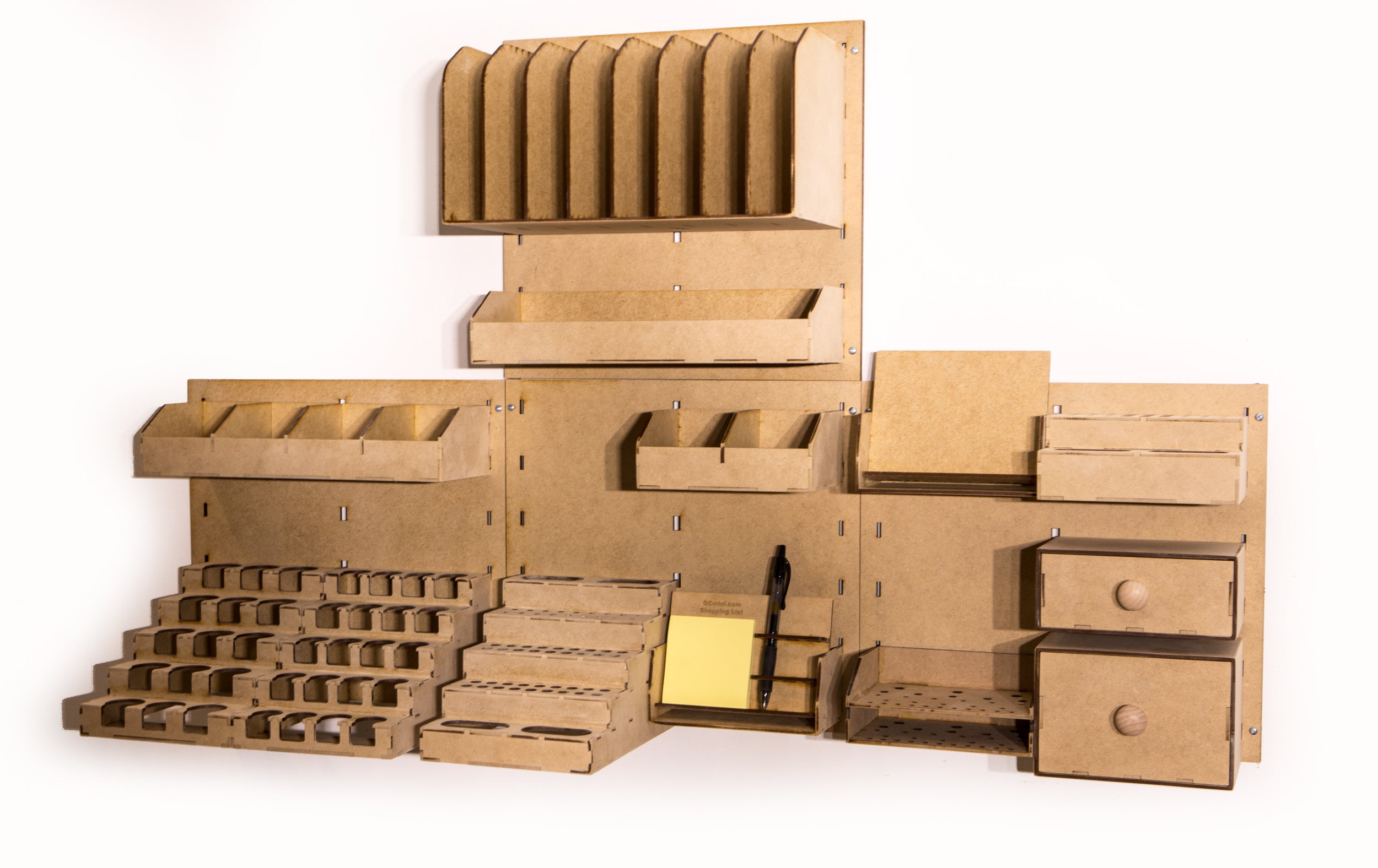 Wall Mounted Organization System – GameCraft Miniatures (Painting Stations)